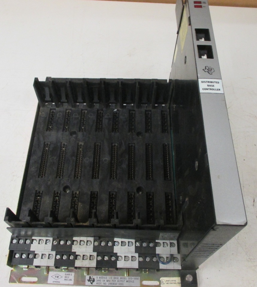 Texas Instruments 500-5892 6 module I/O base W/ 500-2109 controller ...