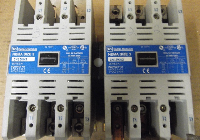 DOUBLE (2) CN15KN3 Cutler Hammer Nema Size 3 Contactor Series A1 3P 90A ...