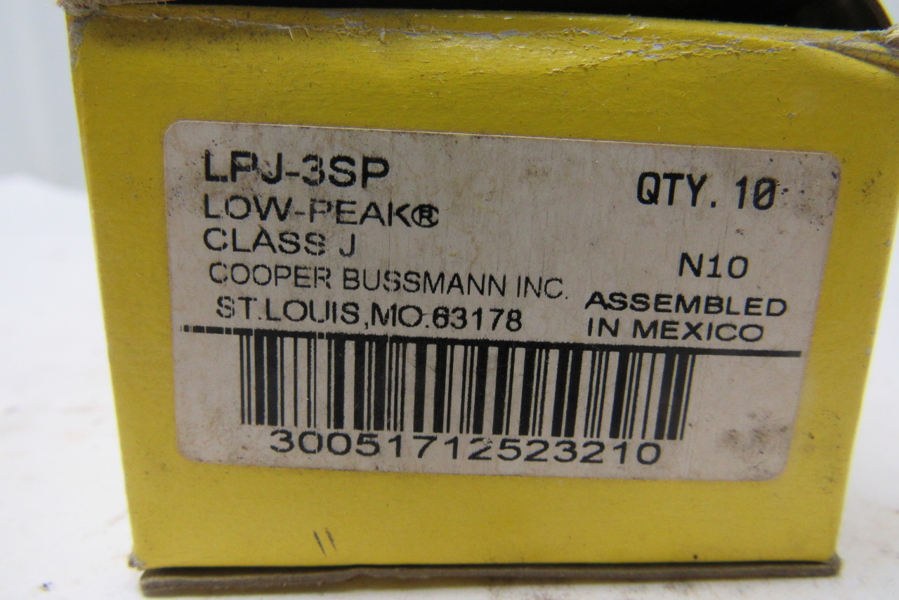 Cooper Bussman LPJ-3SP Low-Peak 600Vac/300Vdc 1-60A Time-Delay Fuse Box ...