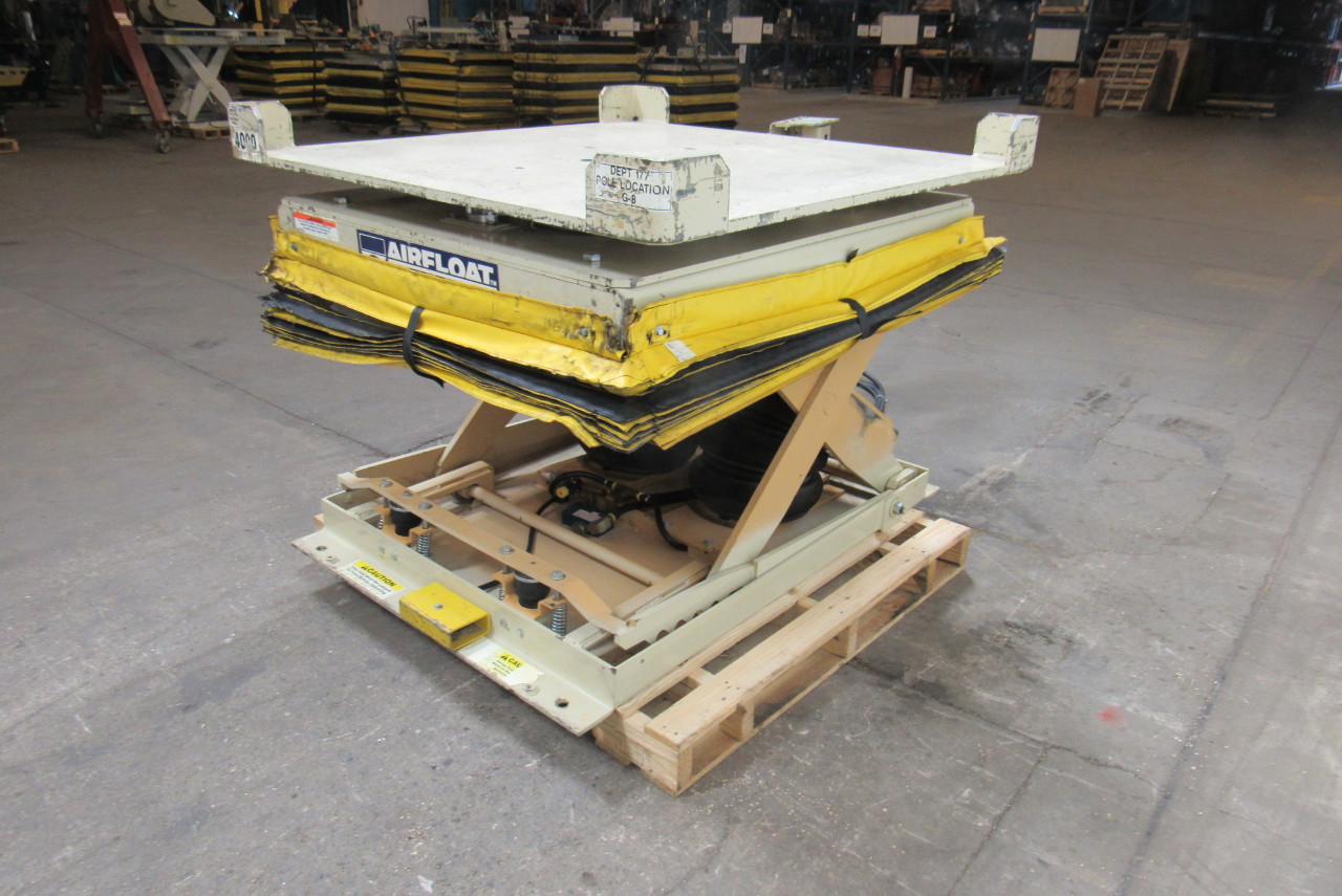 AIRFLOAT Air Pneumatic Lift Table 4000 lb 2 Ton Cap 50x50" Swivel ...