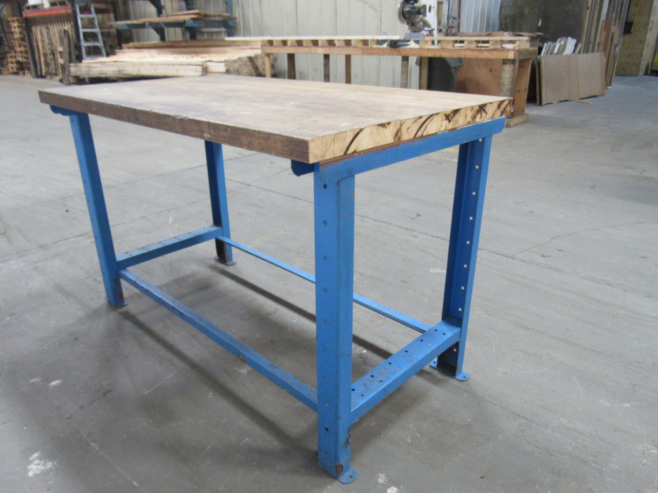 53-1/2"X30" Vintage Formed Steel & Butcher Block Workbench Kitchen ...