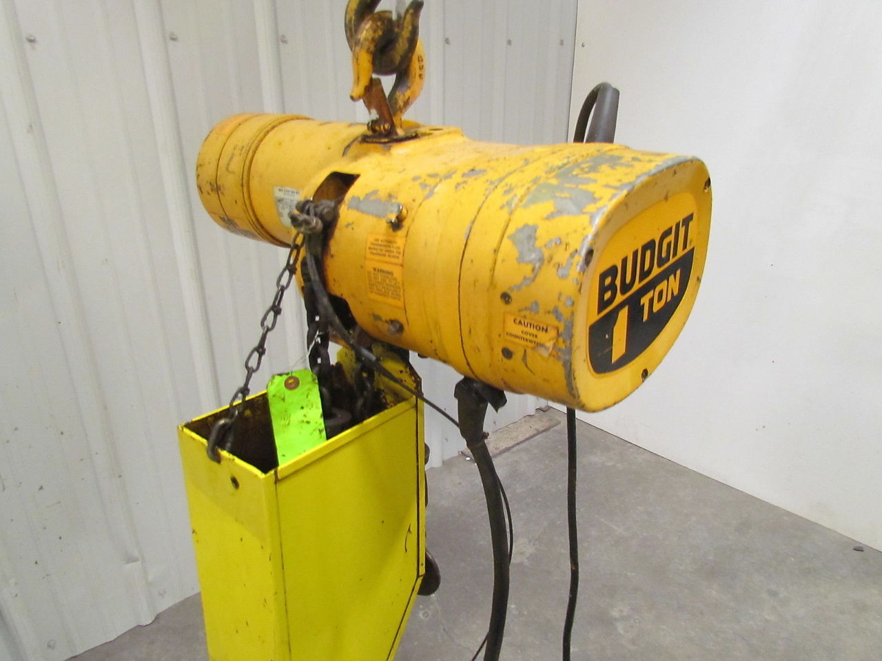 Budgit Manguard 1 Ton 2000 LB 460V 3 PH Electric Chain Hoist 20' Lift 2 ...