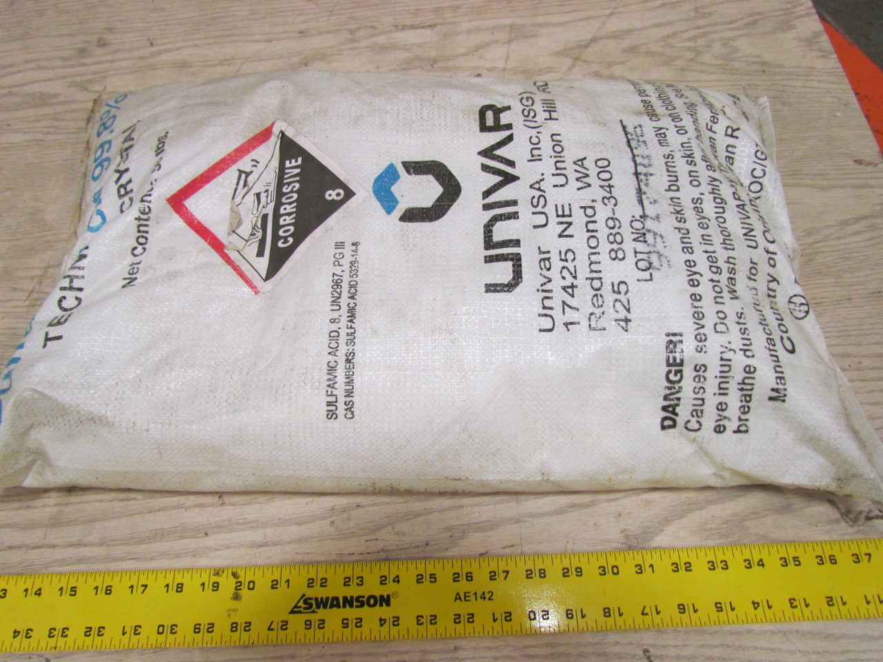 Univar 5329-14-6 Sulfamic Acid Technical Crystal 99.8 % Lot of (7)50 lb ...