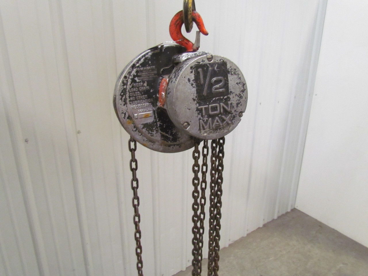 CM Cyclone Model S 1/2 Ton Manual Chain Fall Hoist 9'6" Lift 1000 lb ...