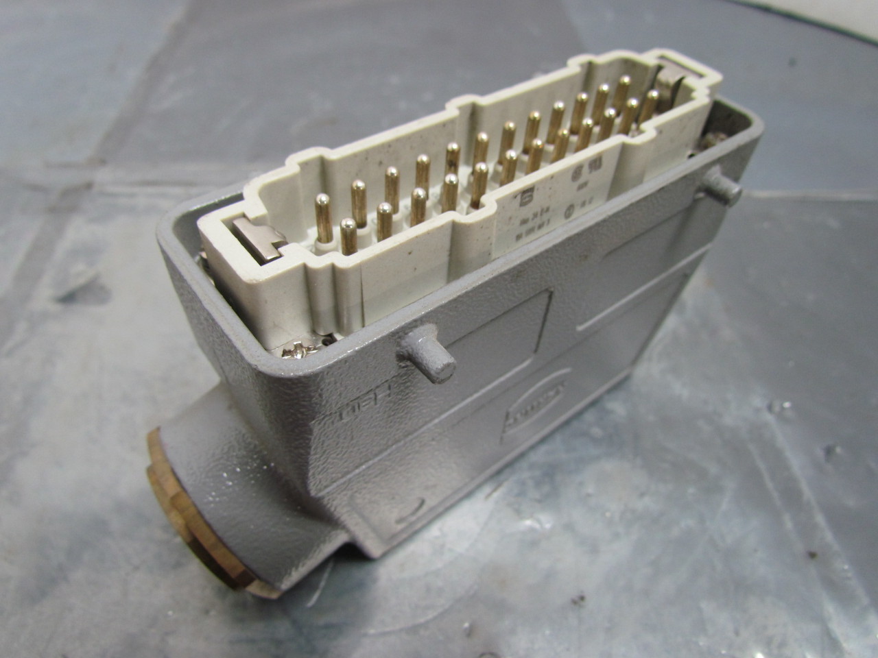 Harting HAN 24E-M 24-Pin Male Cable Connector Plug Aluminum Hood 16 Amp ...