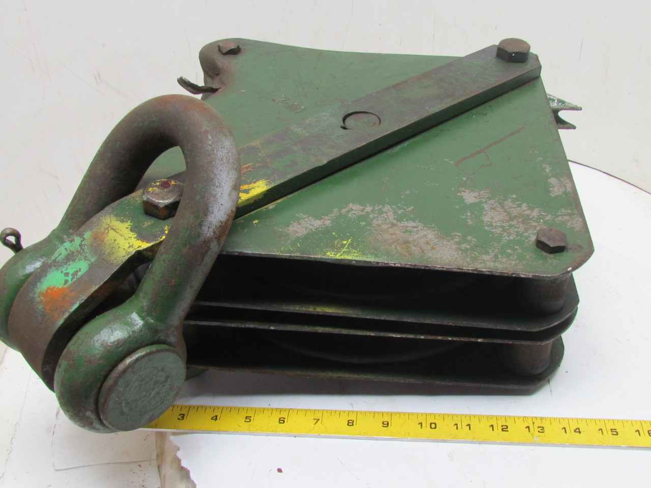 UW-12 Wire Rope Cable Block W/Dual 12" Pulley Sheaves For 5/8 or 3/4 ...