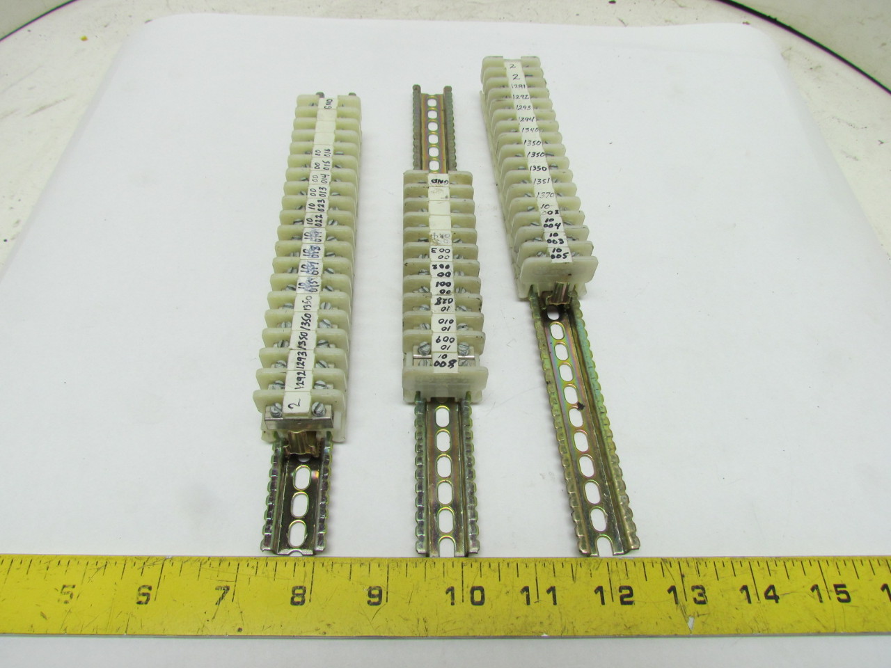 A-B 1492 Terminal Block Strip 15mm DIN Rail 10"L 48 Blocks Style F Lot of 3