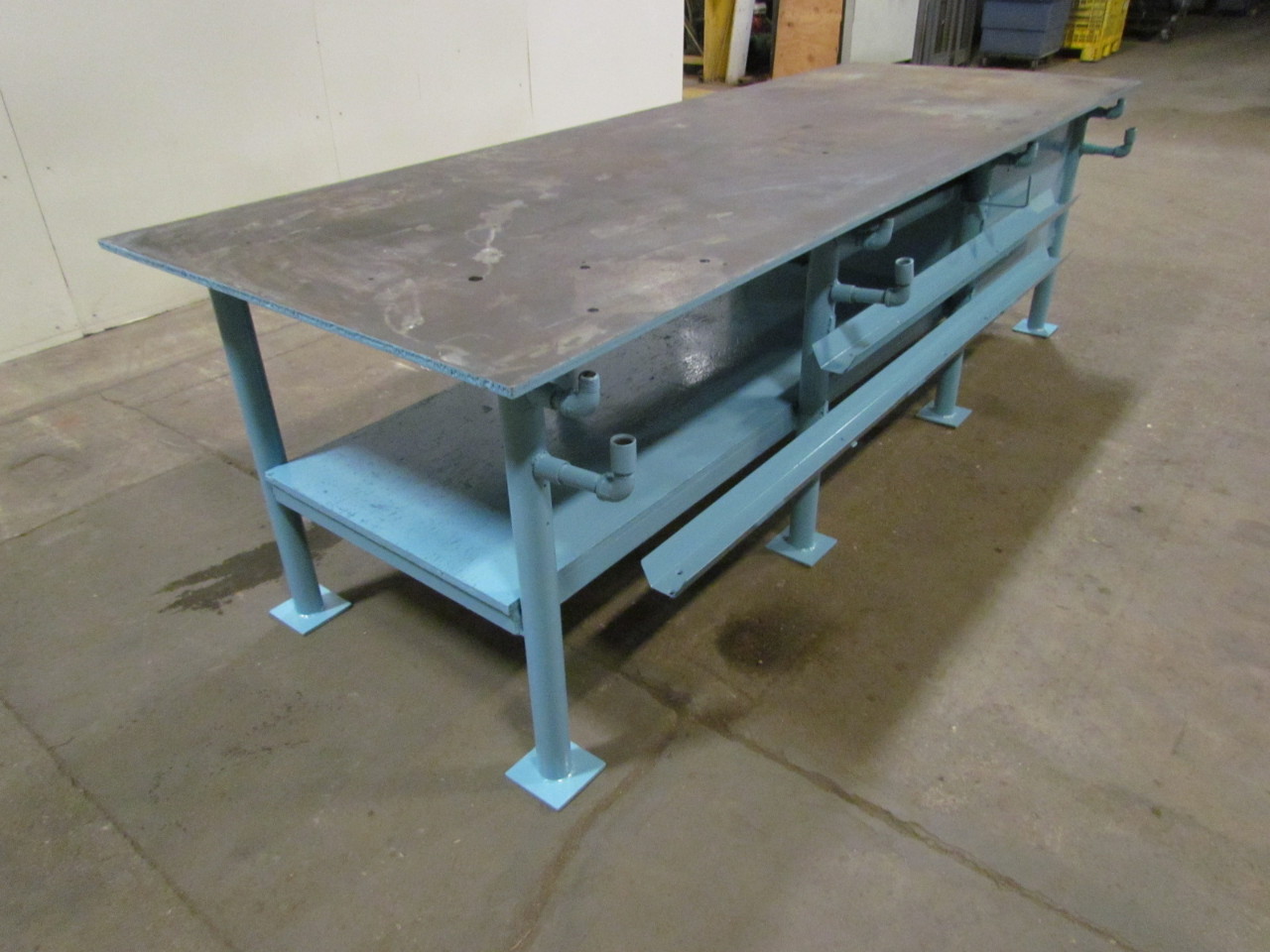 Steel Plate Weld/Work Bench 5/8" Thick Top 40"x112-1/4"x33-18" Tall w ...