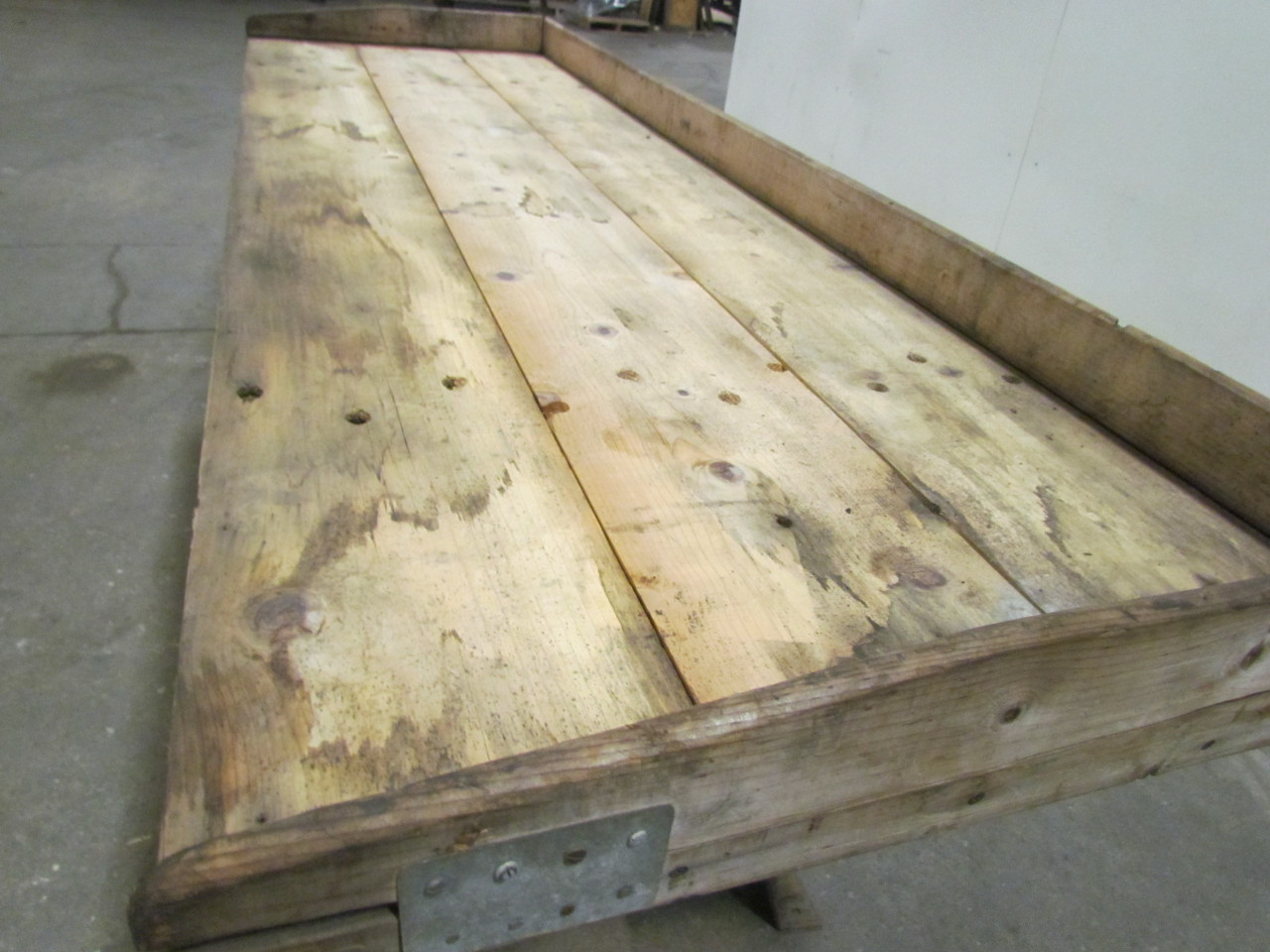 Vintage Industrial Steel Frame Workbench 2x10" Wooden Plank Top ...