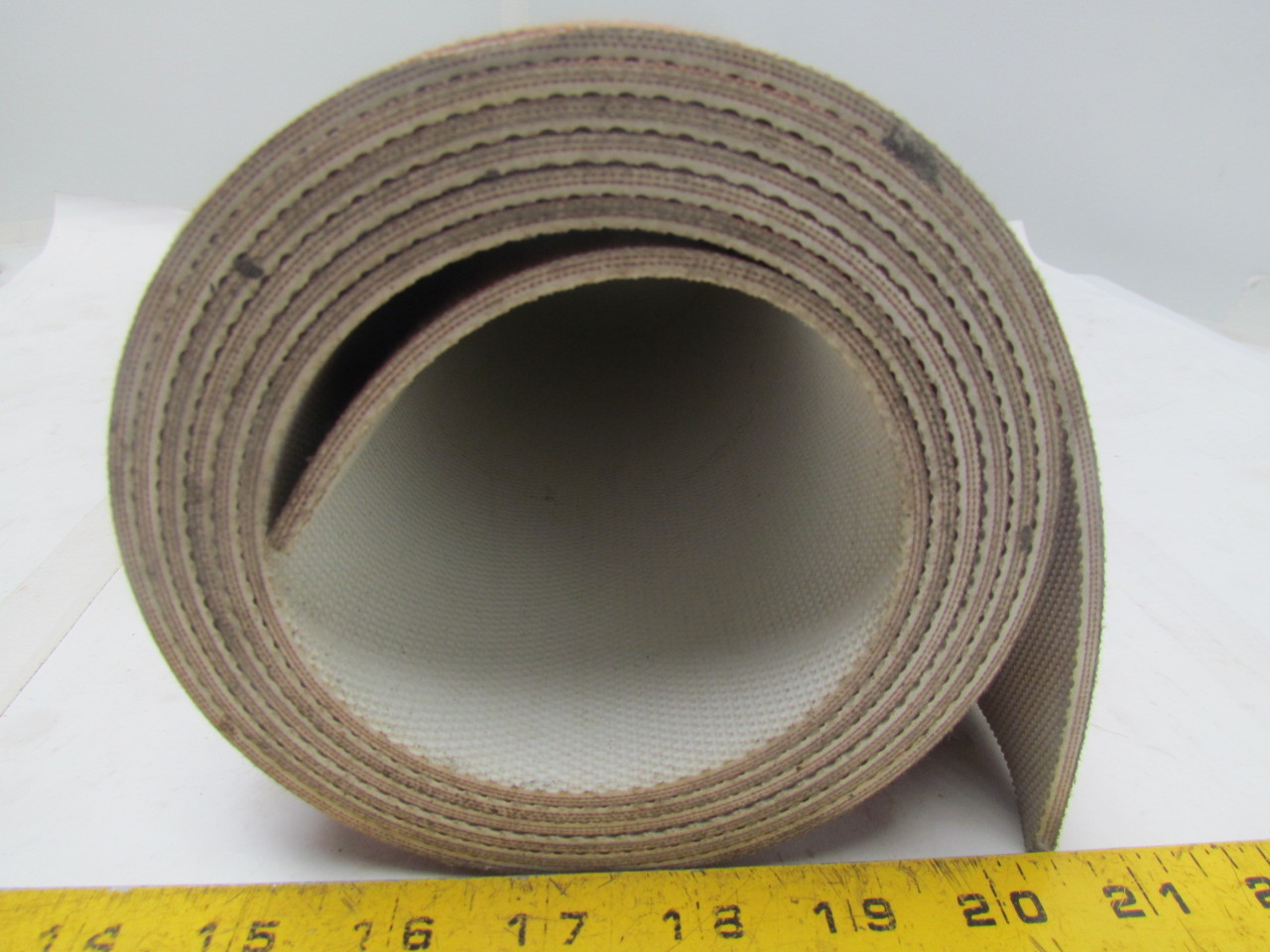 3-Ply White Rubber Grip Top Conveyor Belt 21-7/8"x8' Length 0.142 ...