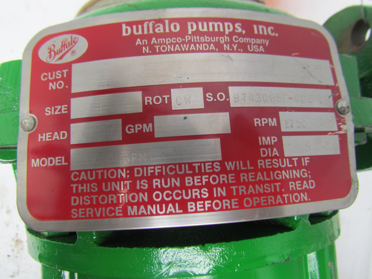 Buffalo Pumps BPM Size 1 Centrifugal Pump 1/2 HP 3PH 208-230/460V