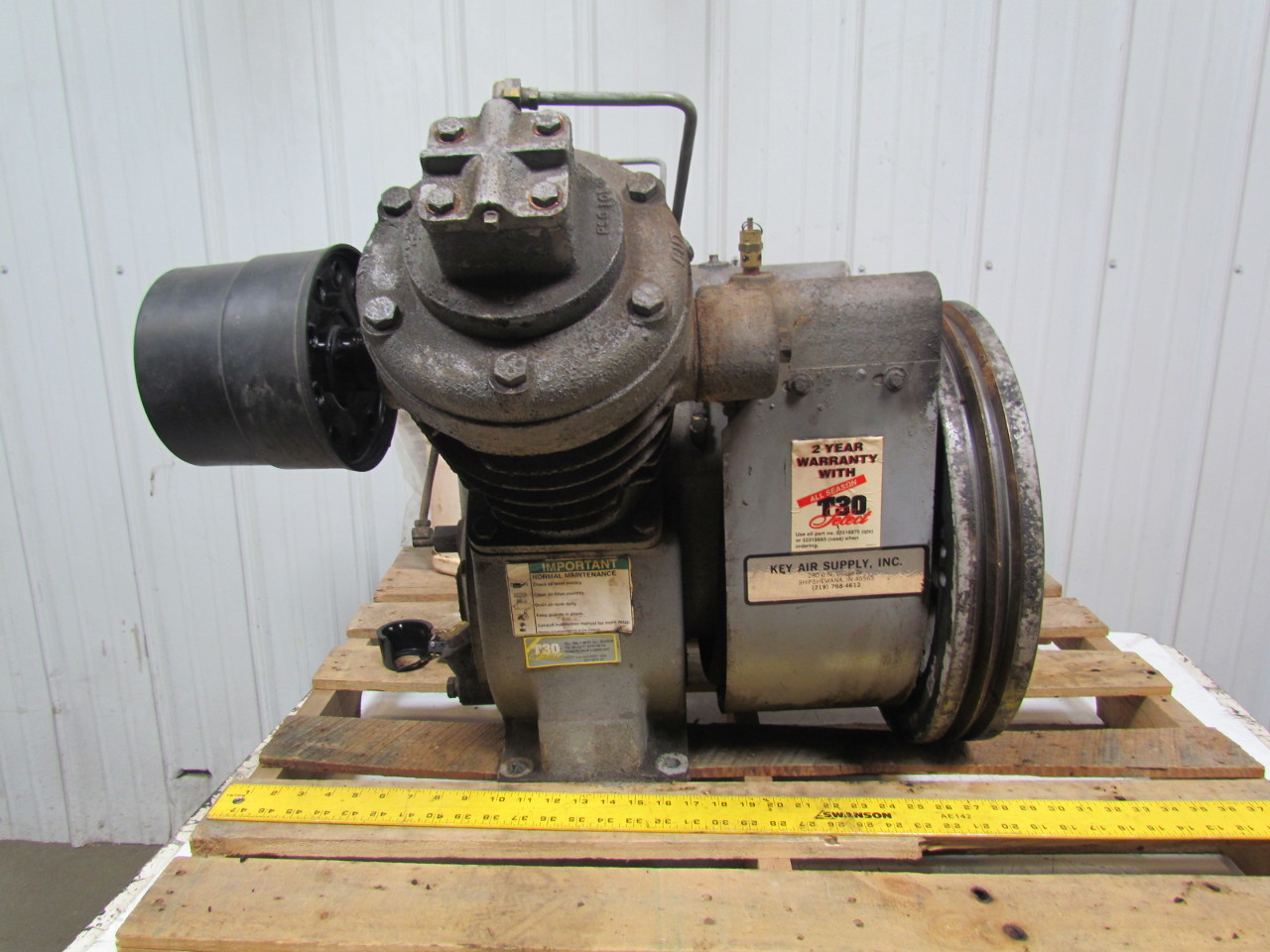 Ingersoll Rand 71T2 Type 30 2 Stage Air Compressor 10-15 HP 40-55 CFM ...