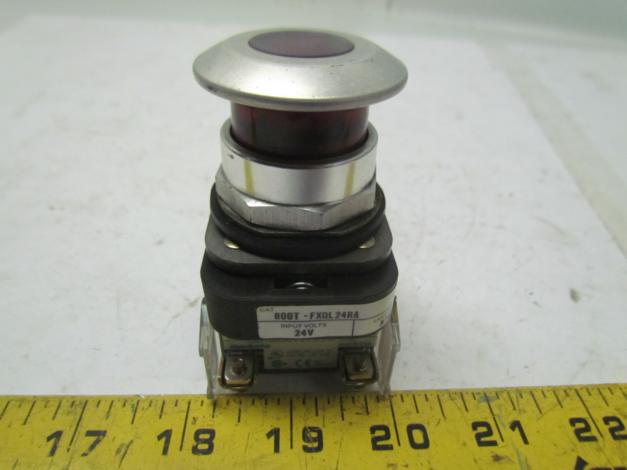 Allen Bradley 800T-FXQL 24RA 24V Red Illuminated E-Stop Push Button | eBay