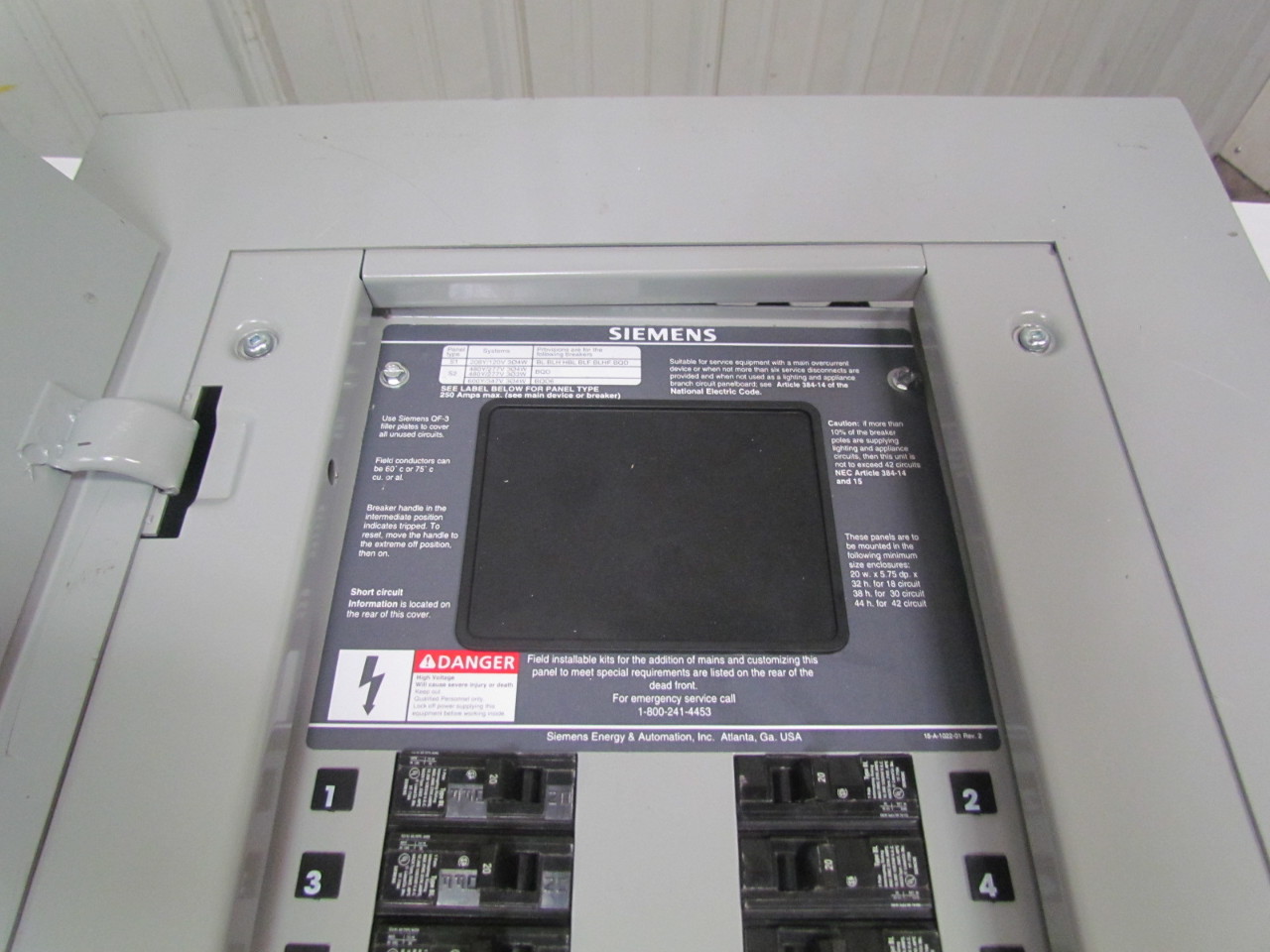 Siemens 1x42mc250c 250A Load Center 42 space main lug breaker panel ...