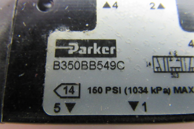 Parker B350BB549C Solenoid Pneumatic Air Control Valve, 1/8 In, 24VDC ...