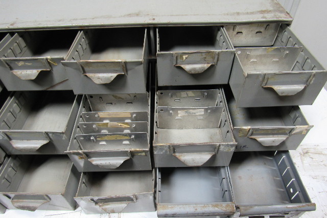18 Drawer Industrial Steel Small Parts Bin Storage Cabinet 34"x17"x 11 ...