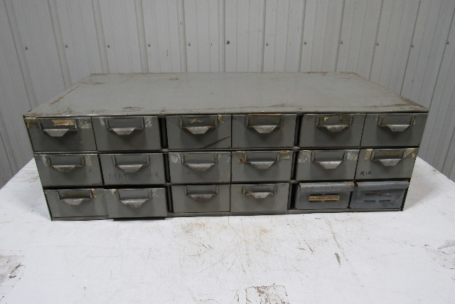 18 Drawer Industrial Steel Small Parts Bin Storage Cabinet 34"x17"x 11 ...