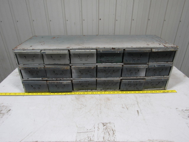 18 Drawer Industrial Small Parts Cabinet 33-3/4"x11-3/4"x11" | Bullseye ...