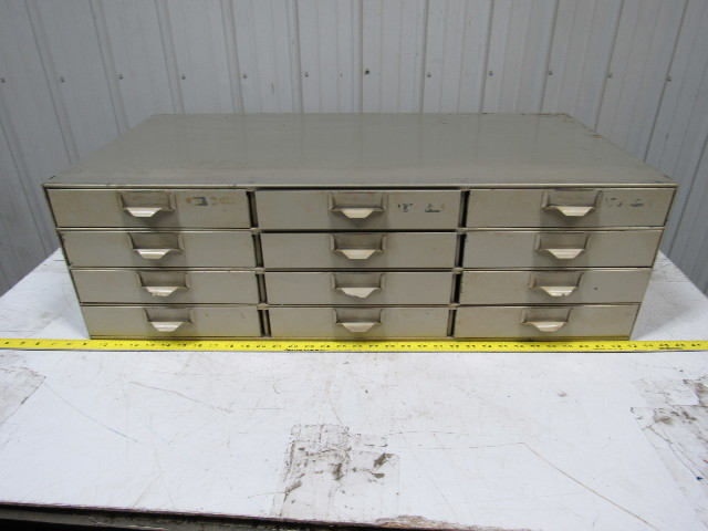 Lyon 12 Drawer Steel Industrial Small Parts Bin Cabinet 34"x17x 10-1/2 ...