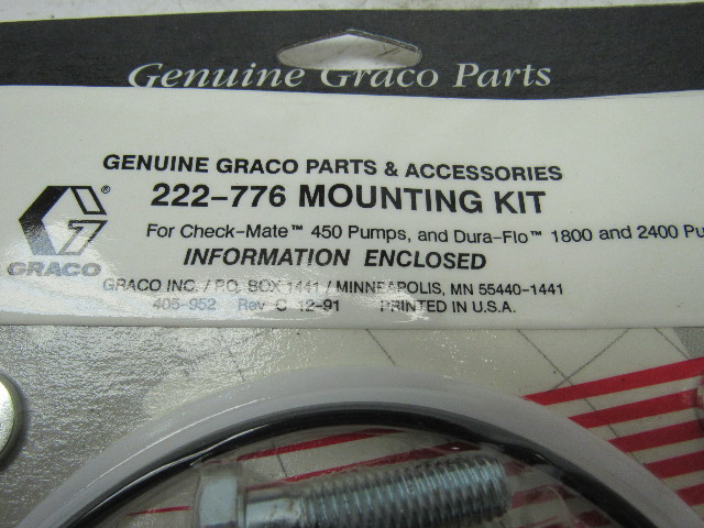 Graco 222-776 Mount Kit For Check-Mate 450&Dura-Flo 1800&2400 Pumps ...
