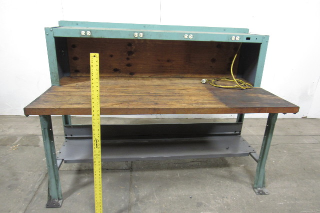 72"x38" Butcher Block/Steel Table Work Bench W/Outlets | Bullseye ...