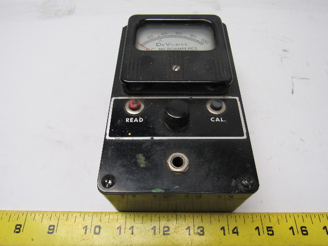DeVilbiss Vintage Paint test Meter Analog DC Microamperes W/Spare Probe ...