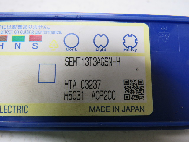 Sumitomo Electric SEMT13T3AGSN-H ACP200 Indexable inserts Lot of 10 pcs ...