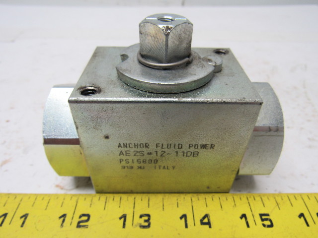 Anchor Fluid Power AE2S#12-11DB Hydraulic Ball Valve Manual Actuation ...