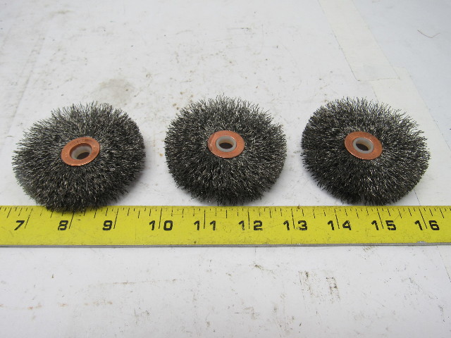 3" X 1/2" X 3/8" Copper Center Crimped Wire Wheel Lot of 3 | Bullseye ...