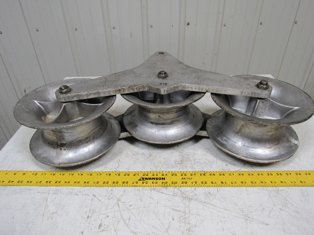 Greenlee Aluminum Triple Sheave Cable Guide 10.5 Dia 5" Wide Sheave ...