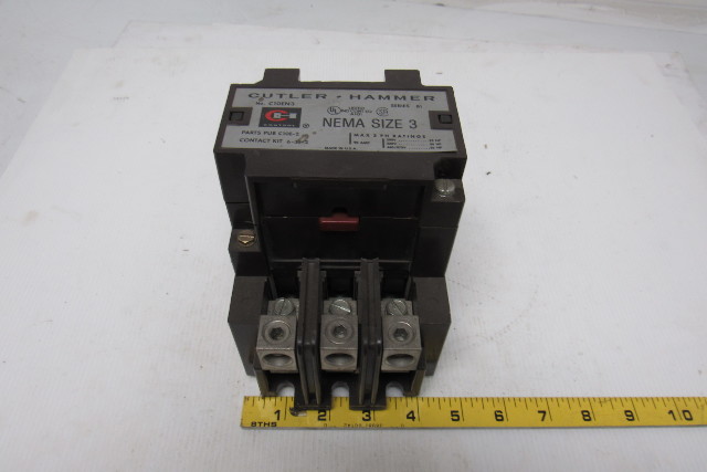Cutler Hammer C10EN3 Ser. B1 SIZE 3 Starter/Contactor 120V Coil ...