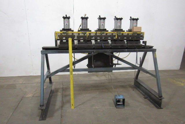 FABCO-AIR/CUSTOM 80" 5 Station Pneumatic Press Metal Door Frame Clicker ...