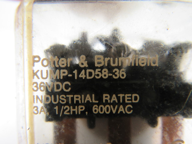 Potter and Brumfield KUMP-14D58-36 36VDC Relay Raymond Pacer Model 60 ...