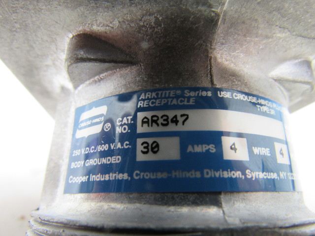 Crouse Hinds AR347 M3 Arktite Body Grounded Connector Plug 30A 600 V ...