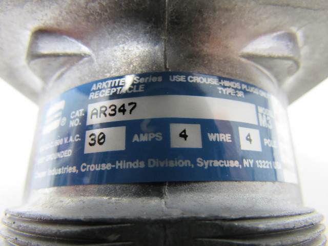 Crouse Hinds AR347 M3 Arktite Body Grounded Connector Plug 30A 600 V ...