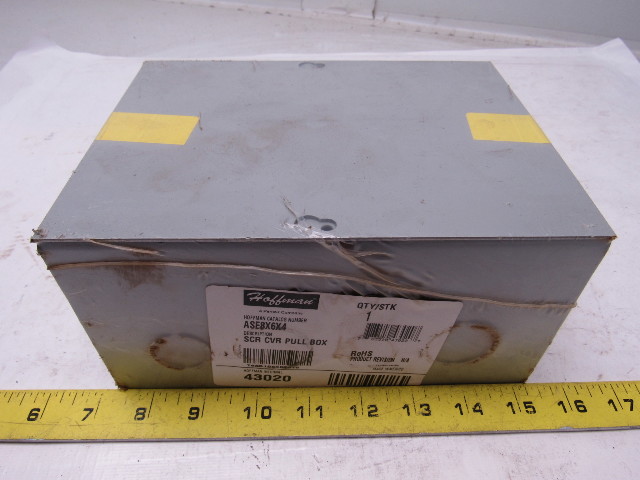 Hoffman ASE8X6X4 43020 Metallic Pull Box Enclosure 8" x 6" x 4" Screw ...