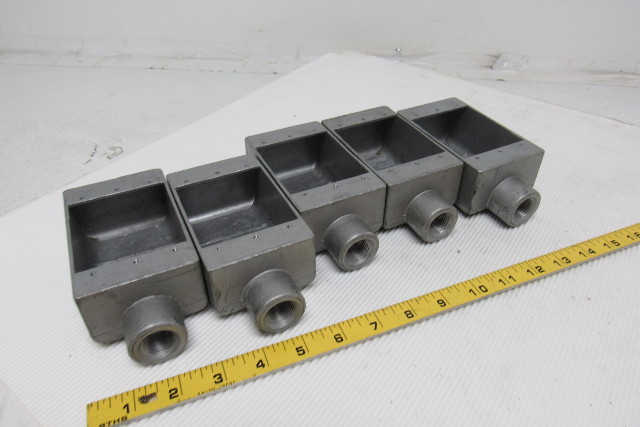 Killark FS-1 Aluminum Single Gang Conduit Outlet Box 1/2" Hub Lot of 5 ...