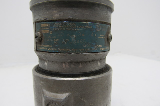 Crouse Hinds Arktite APJ-3485 30A 3Wire 4Pole Plug use in Hazardous ...