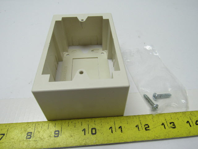 Ortronics OR-40300185 Single Gang Outlet Box, Surface Mount, Fog White ...