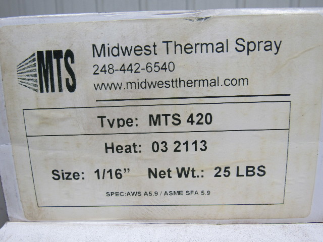 MTS 420 1/16" Stainless Steel Mig Filler Welding Wire 25# Spool Lot of ...