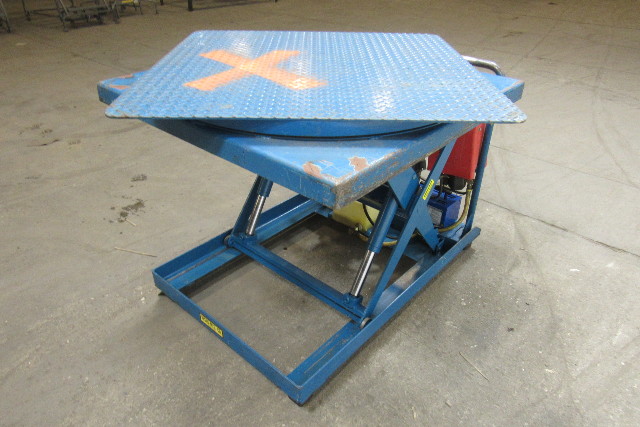 VESTIL 1750Lb. Electric/Hydraulic Lift Table 40"x40" Turntable Platform ...