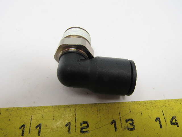 Legris 1/2" OD, 1/2 NPT Thread, Nylon, Push to Connect Male 90° Elbow ...
