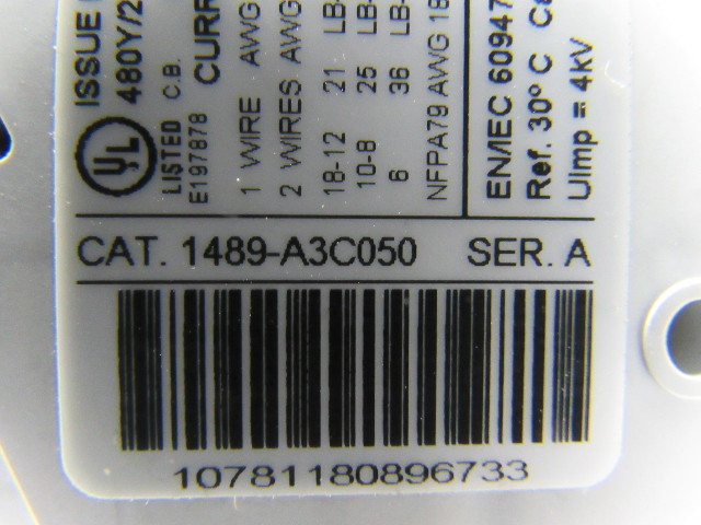 Allen Bradley 1489-A3C050 Industrial Circuit Breaker 3 Pole 5A 50/60Hz ...