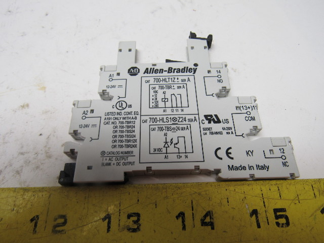A-B Allen Bradley 700-HLT1Z Ser. A Terminal Block Relay Base WO/Relay ...