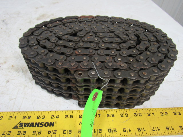 RS60-4 Quad Strand Riveted Roller Chain 3/4" Pitch 10' Length ...