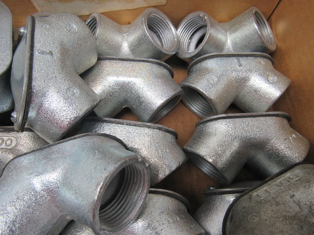 OZ/Gedney FF100 1" Rain Tight 90 Degree Pulling Elbow Galvanized Lot of ...