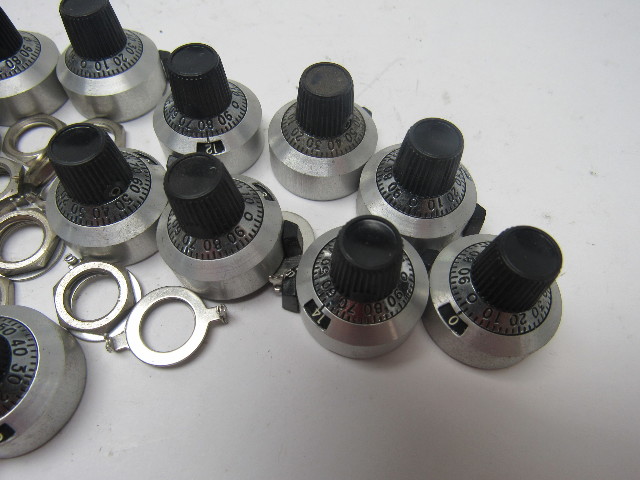 Multi-Turn Dial For Potentiometers 14 turns 1/4" Shaft 7/8" OD Lot of ...