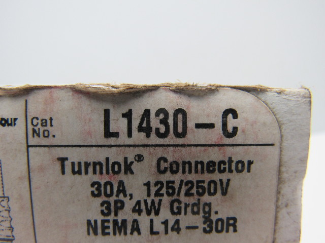 Pass & Seymour L1430C Turnlok Connector, 4-Wire, 30A 125/250V, L14-30R ...