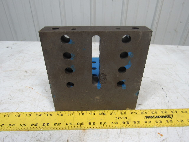 8"x9"x8" Set Up Machinist Angle Knee Block Cast Iron Machined W/ Slots ...