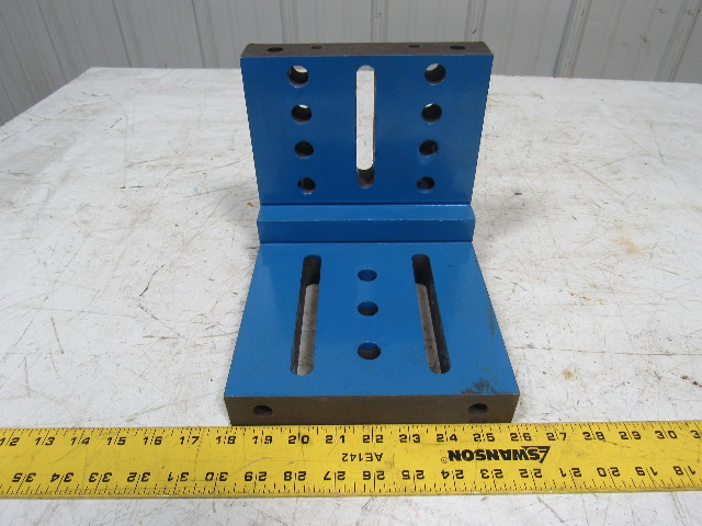 8"x9"x8" Set Up Machinist Angle Knee Block Cast Iron Machined W/ Slots ...